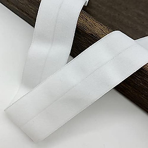 0.4/0.6/0.8/1 Inch Lace Ribbon for Crafts White Lace Trim for Sewing Elastic Ribbon Fold Over Spandex Elastic Band for Sewing Lace Trim Waist Band Garment Accessory