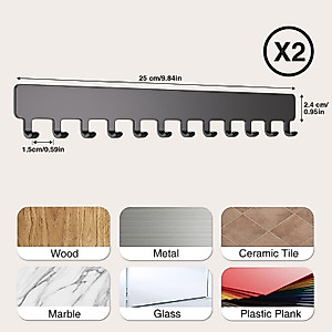 Josmimic Necklace Holder Hanging Jewelry Organizer - Jewelry Organizer for Necklace, Self-Adhesive Necklace Organizer, Wall Jewelry Organizer,2 PCS, Black