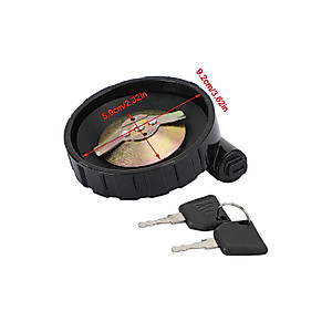 Frezon Fuel Tank Cap with Keys Diesel Cover Fit for JCB Loader Backhoe Models 1CX, 2CX, 2CXL, 3C, 3CX, 3CX Sitemaster, 3CX-4WD Turbo, 3DX, 4C, 4CX, 4DX, and MINI CX # 123/05892, 331/33064, 331/45908