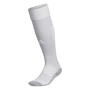 adidas Speed 2 Soccer Socks for Boys, Girls, Men and Women (1-Pair), Team Light Grey/White/Light Onix Grey, Small