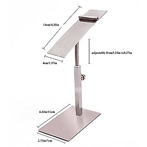 Nipole Modern Stainless Steel Adjustable Shoes Display Stands Rack in Shopping Mall (Brushed Silver)