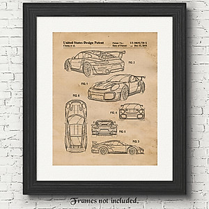 Classic GT2 RS Auto Patent Prints, 1 (11x14) Unframed Photos, Wall Art Decor Gift for Home Office Porsche Work Garage Man Cave College Engineer Student Teacher Coach F1 LeMans Team Racing Champs Fans