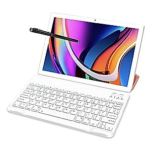 JUSYEA 2023 Android 12 J10 Tablet : 10 Inch Tablets 4GB RAM, 64GB+128GB ROM, Octa-core processors-8000mAh Battery, 5G+2.4G Wi-Fi, Bluetooth 5.0, with Mouse丨 Keyboard and More - Gold