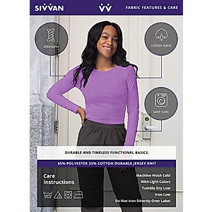 Sivvan Scrubs for Women - Long Sleeve Comfort Underscrub Tee - S8500 - Fuchsia - S