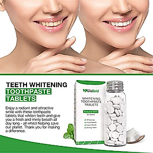 GloBoid Nano Hydroxyapatite Toothpaste Tablets, Zero Waste Toothpaste Bits, Eco Friendly & Plastic Free Toothpaste Tabs, Toothpaste Bites Perfect for Travel - 1 Month Supply - Mint