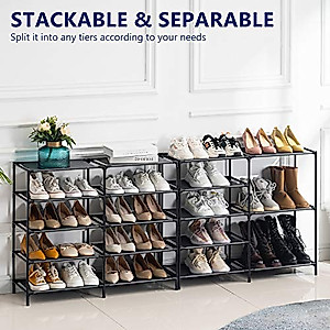 YOUDENOVA Shoe Rack, 9 Tier Boot Rack Storage for Closet Entryway, Large Shoe Shelf, Stackable Shoes Organizer for 32 Pairs(Black)