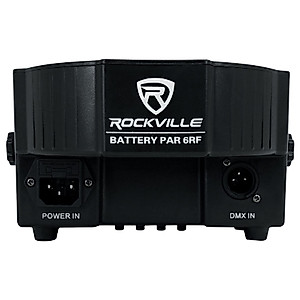 (2) Rockville Battery PAR 6RF Rechargeable Wireless DMX Lights+RF Remotes+Bag