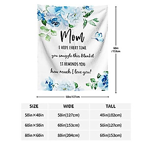 Julazy Gifts for Mom, Mom Gifts Throw Blanket 60" x 50", Birthday Gifts for Mom from Daughter, Mom, Best Mom Ever Gifts Blankets, Best Mother Gift Ideas from Daughter Son
