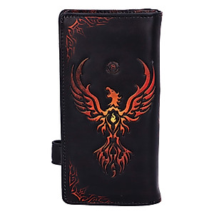 Nemesis Now Anne Stokes Phoenix Rising Mythical Bird Embossed Purse, Black, 18.5cm