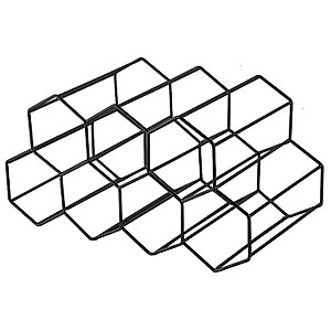 CHENGTIE Black Metal Wine Rack, Countertop Wine Rack, 9 Bottle Tabletop Wine Holder for Wine Storage, Freestanding Wine Rack Suitable for Home Kitchen bar cabinets