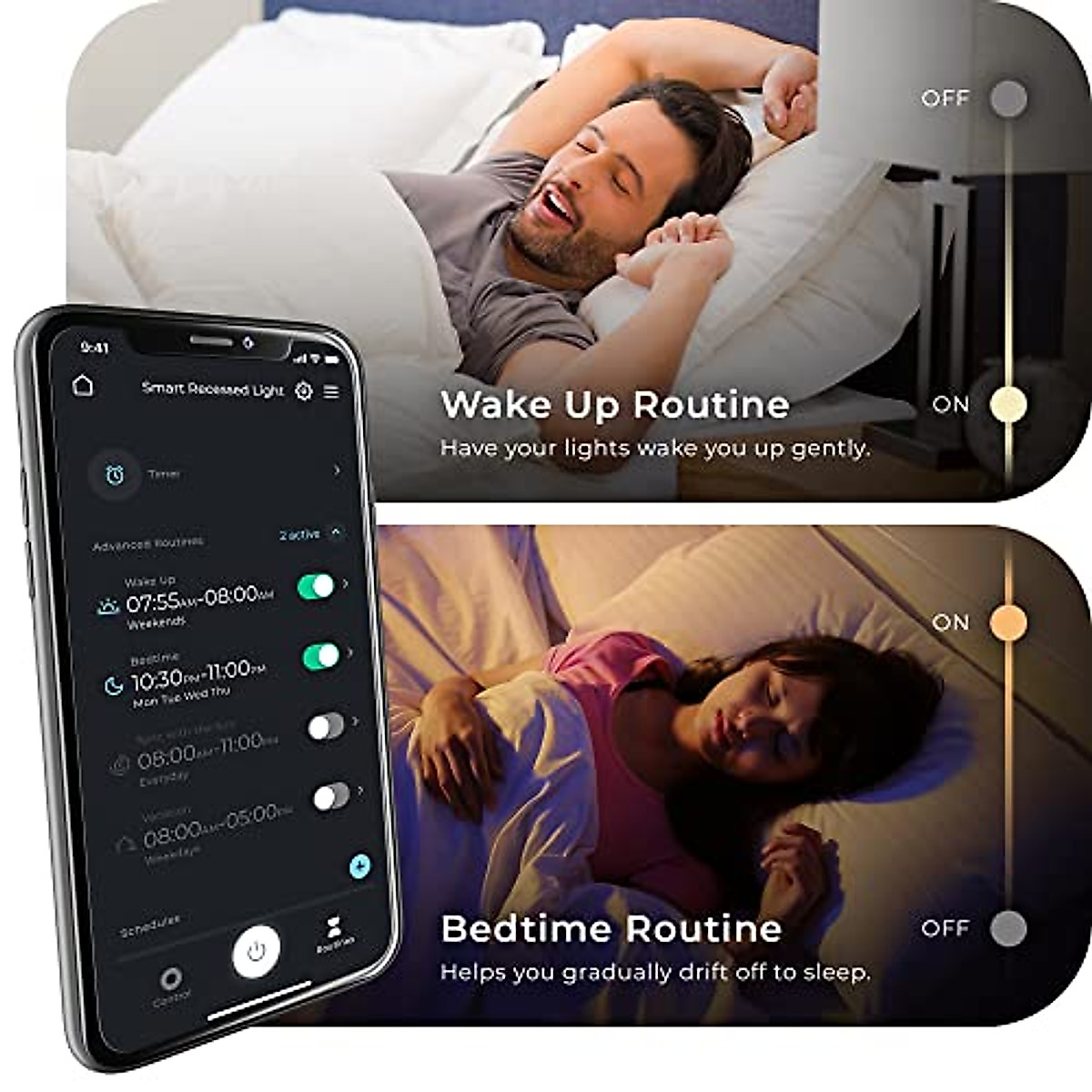 Globe Electric 50466 Wi-Fi Smart 3" Ultra Slim LED Recessed Lighting Kit 2-Pack, No Hub Required, Voice Activated, 7 W, Multicolor Changing RGB, Tunable White 2000K - 5000K, 390 Lumens, Wet Rated