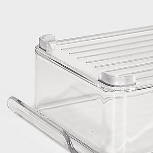 Cook Pro 14.5 x 4 x 1.75 Plastic Fridge Refrigerator & Freezer Bin, Small, Clear