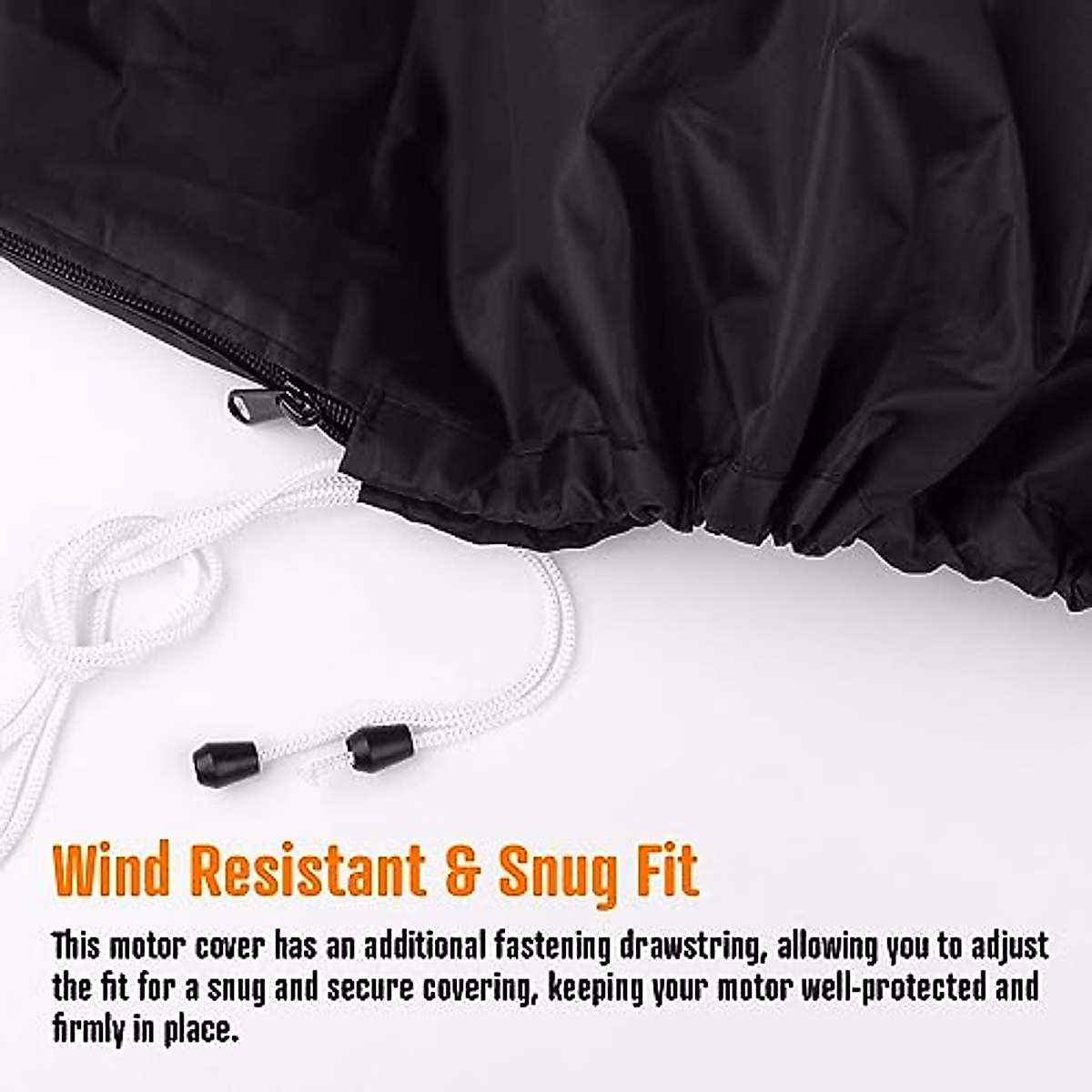 iCOVER Outboard Motor Covers, Trailerable Full Boat Motor Cover Waterproof Heavy Duty Oxford Fabric Outboard Engine Covers with Zipper, Fits 175-225HP Motor