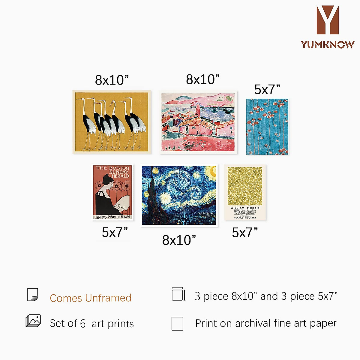 Eclectic Decor Wall Art Prints - Van Gogh Klimt Painting - Maximalist Room Decor - Modern Contemporary Museum Pictures - Abstract Minimalist for Bedroom, Living Room - Aesthetic Aura Posters