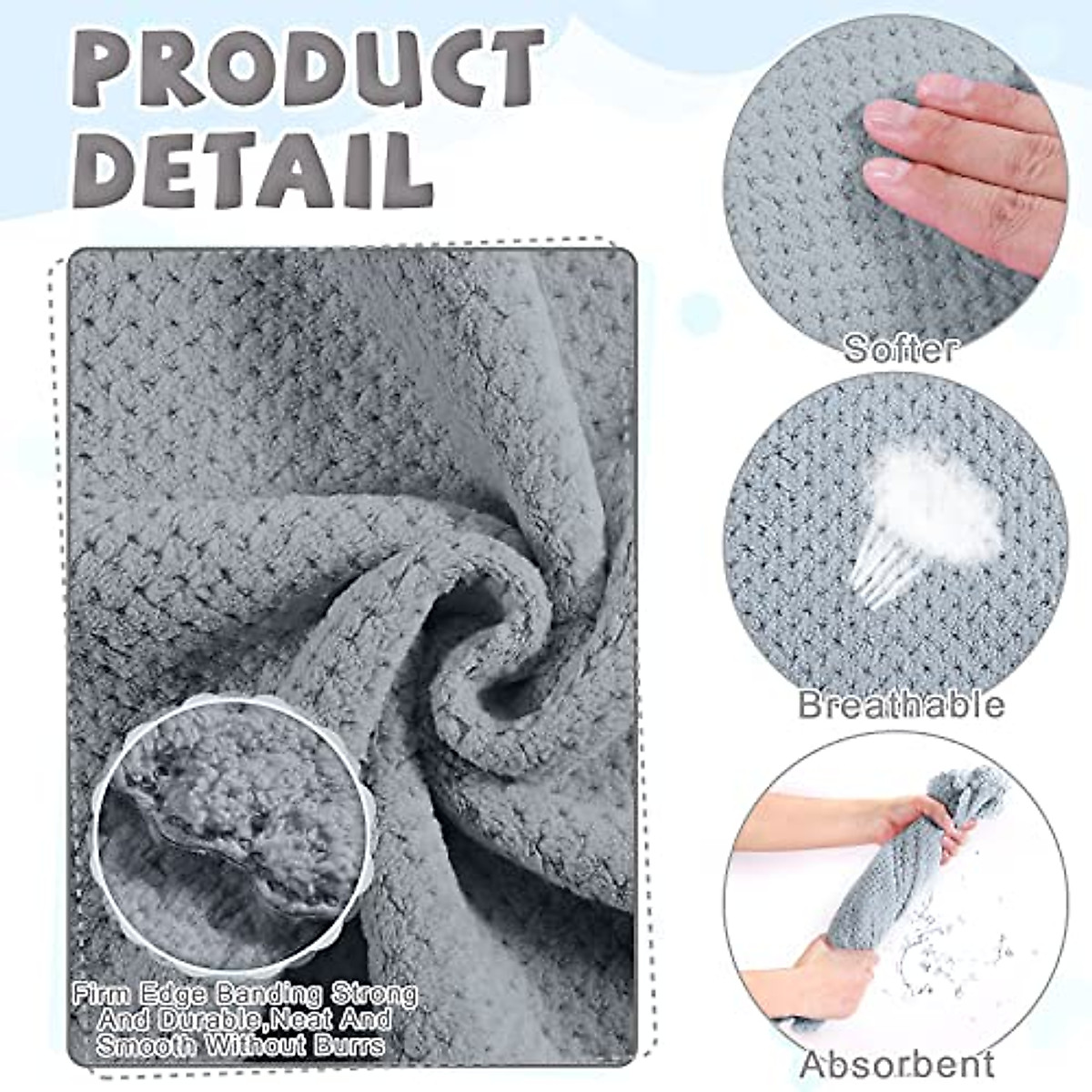 Reginary 10 Pcs Guinea Pigs Blankets Hamster Fleece Cage Liners Coral Fleece Quick Dry Soft Blankets Bedding Guinea Pig Accessories for Cat(14 x 30 Inch,Gray)