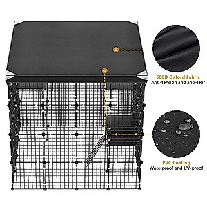 XiaZ Cat Cage Indoor with Crate Cover, DIY Outdoor Cat Enclosures Metal Wire Playpen Large Exercise Place for 1-5 Cats, Rabbit,Ferret,Guinea Pigs,Chinchilla,Squirrel Small Animals