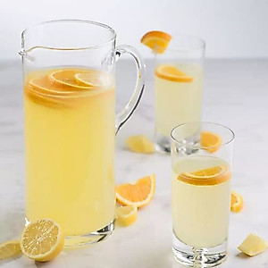 KROSNO Glass Water Juice Pitcher Jug | 44 oz | Glamour Collection | Perfect for Home, Restaurants and Parties | Fridge Safe