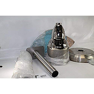 Hiland NG-WSS Tall Natural Gas Patio Heater, 41,000 BTU, 33" Heat Shield, Built In Ground Fixtures, Stainless Steel, Silver