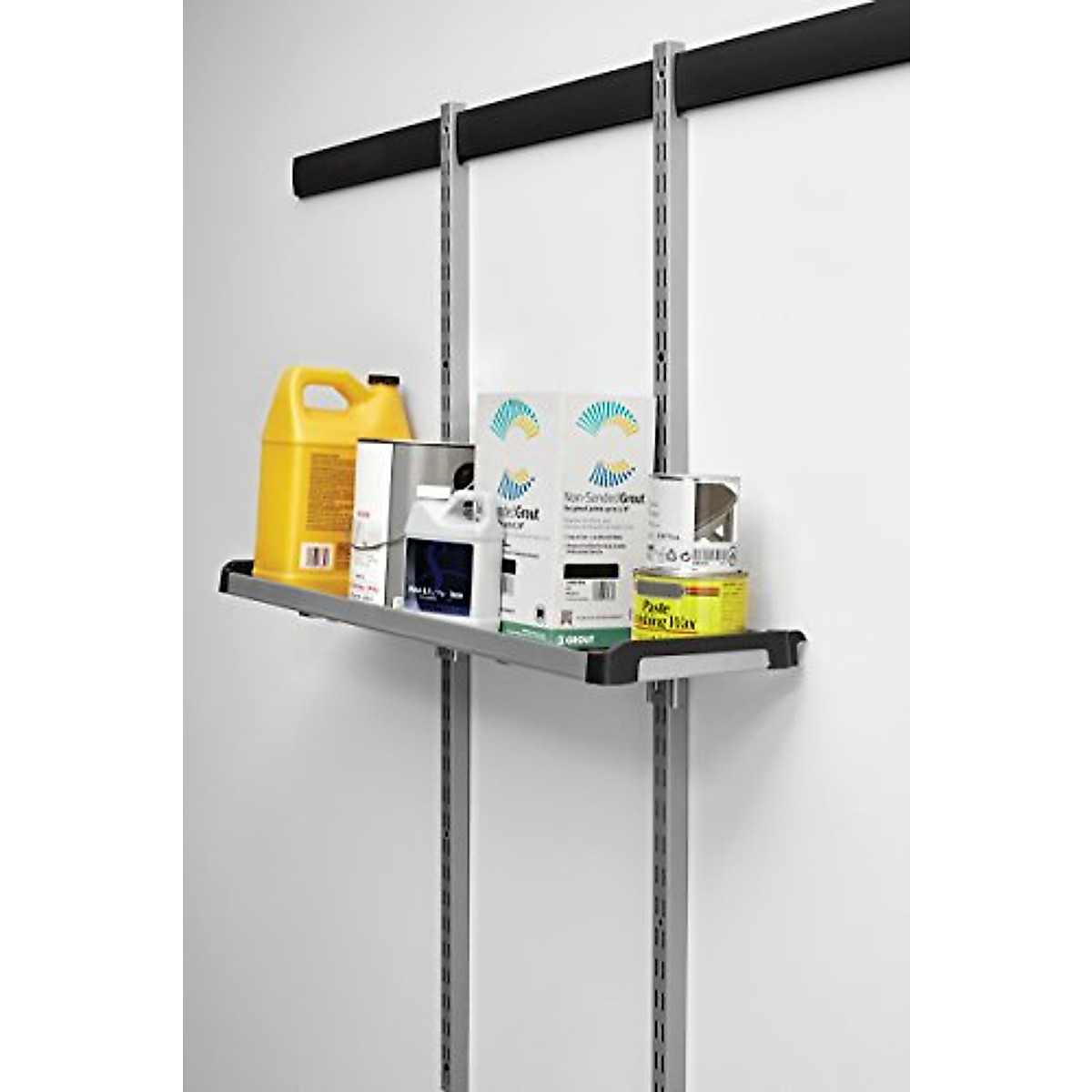 Rubbermaid FastTrack Rail Large Shelf Organization System, Holds up to 50 Pounds, Ideal for Cleaning Products, Garden Supplies, Laundry Products