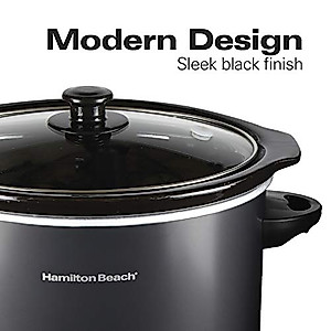 Hamilton Beach 3-Quart Slow Cooker With Dishwasher-Safe Crock & Lid, Matte Black (33231)