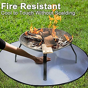 Fire Pit Mat for Lawn, KINGXBAR Heat Resistant Ember Mat Fireproof Pad for Wood Burning Fire Pit, Gas Fire Pit, Charcoal Grill, BBQ Mat, Shield Deck, Patio, Grass from High Radiant Heat - 30 inches