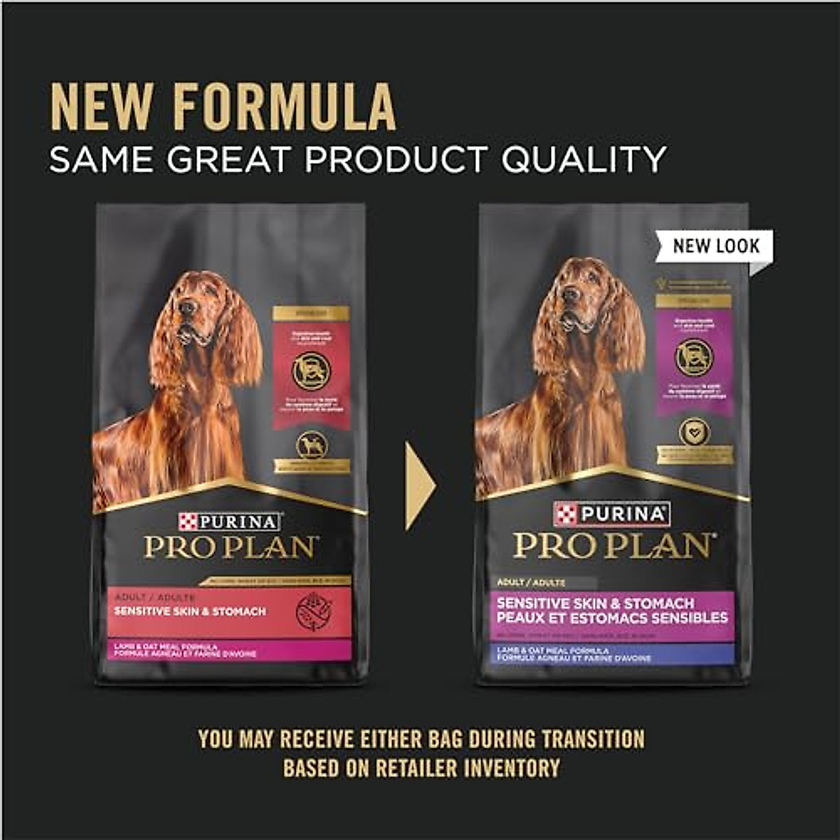 Purina Pro Plan Sensitive Skin and Sensitive Stomach Dog Food Lamb and Oat Meal Formula - 16 lb. Bag