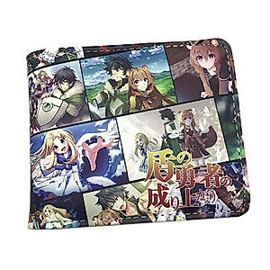 VYULE The Rising of The Shield Hero Wallet Slim Bifold Wallet Anime Cartoon Cosplay PU Leather Short Purse Credit Card Holder Organizer