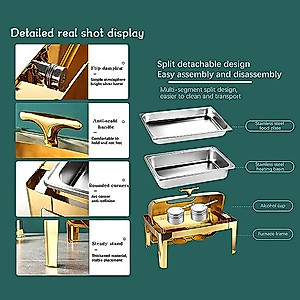 Electric Buffet Server,Food Warmer Tray, Adjustable Temperature, Portable Chafing Dish, Catering Buffet Serving Tray,Stainless Steel Material,uitable for Hotels, Restaurants, Parties