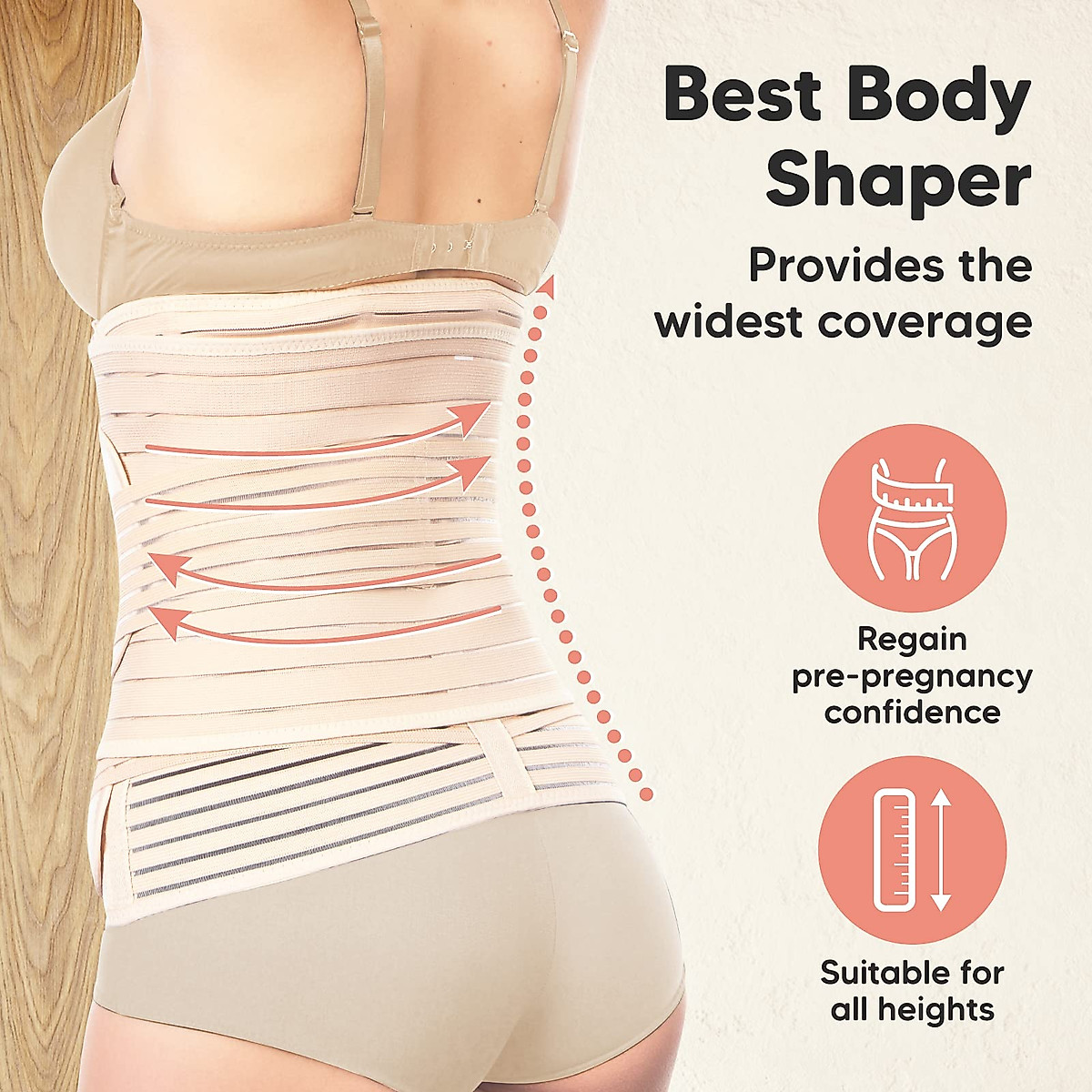 3 in 1 Postpartum Belly Support Recovery Wrap – Postpartum Belly Band, After Birth Brace, Slimming Girdles, Body Shaper Waist Shapewear,Post Surgery Pregnancy Belly Support Band (Classic Ivory,2XL)