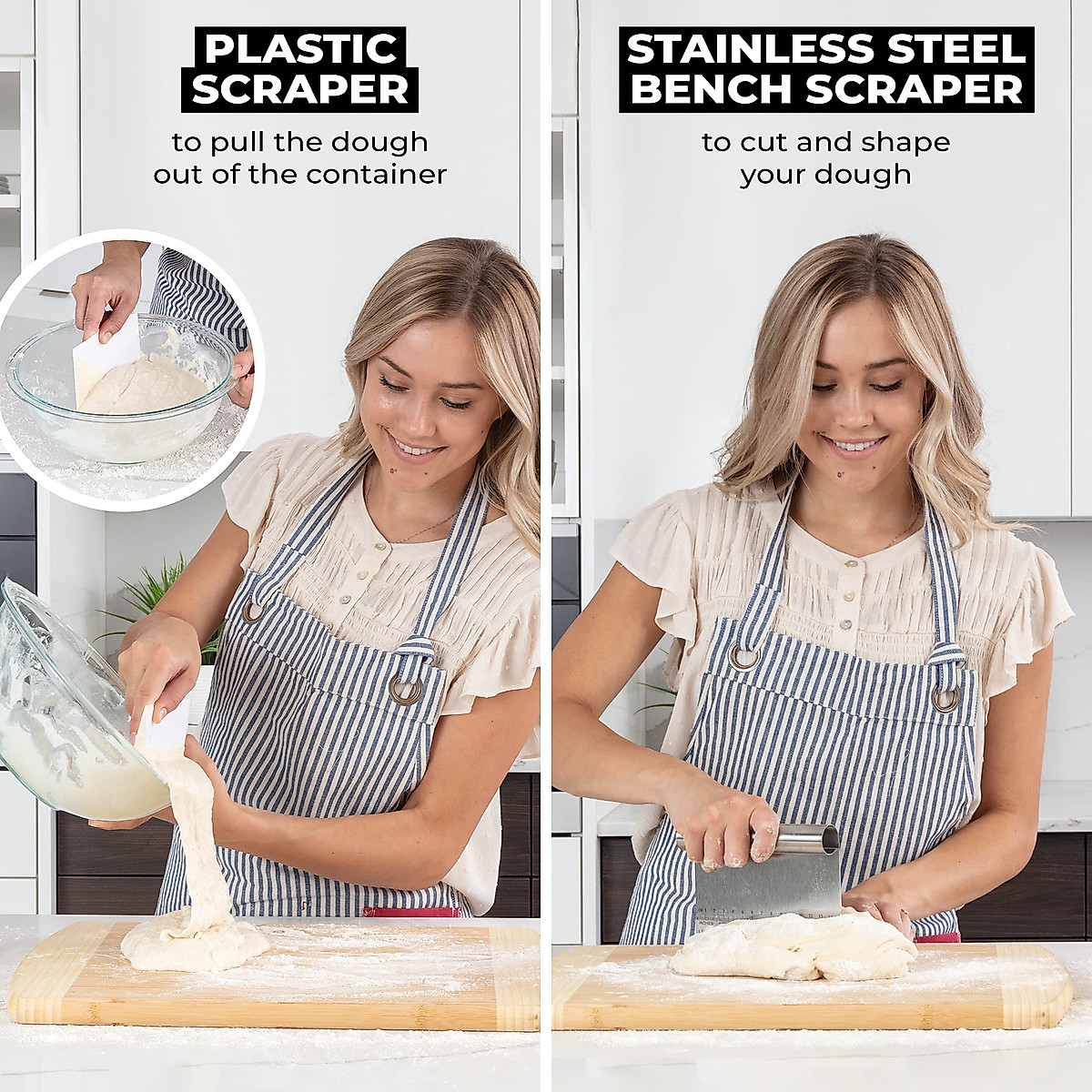 10 Inch Bread Proofing Basket Set with Stainless Steel Accessories, EQUALS BREAD Banneton Bread Proofing Basket, Whisk, Lame, Scraper, Cutter, Sifter, Liner, Bag and Stencil, Bread Baking Kit