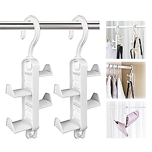 2 Pack Ladies Purse Hanger, Stackable Closet Hook Organizer, Durable Purse Rack, Space Saving Hanger, Easy to Assemble, White