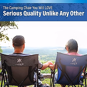 Kijaro Rok-it, Rocking Camp Chair - Enjoy The Outdoors with a Rocker Camp Chair - Multipurpose Portable Rocking Chair, Folding Chair, Lawn Chair, and Sports Chair - Hallett Peak Gray