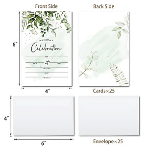 25 Wedding Reception Invitation, Bridal Shower Fill-in Invites Cards, Engagement Invitations with Envelopes, Beautiful and Minimalist Wedding Planning Supplies (JY083)