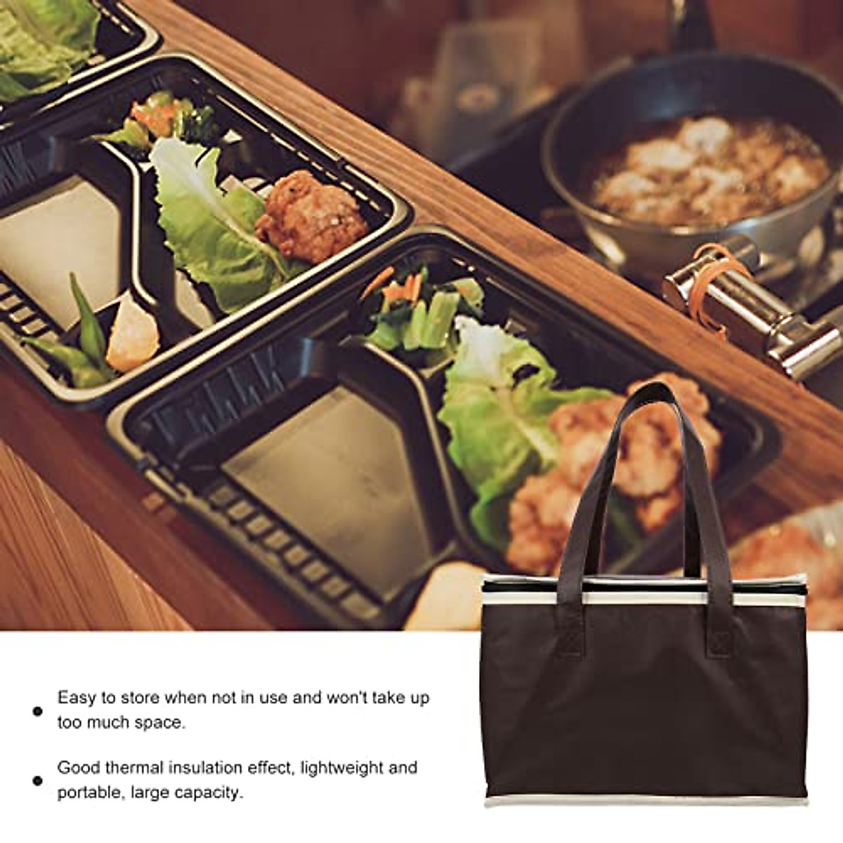 COLLBATH Aluminum Insulation Shopping for Insulated Pizza Reusable Grocery Food Carrier Food Storage Insulated Grocery Tote Coffee Non-woven Fabric