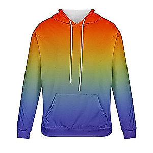 Jamgty Mens Fleece Hoodies Lightweight Long Sleeve Gradient 3D Graphic Print Pullover Sweatshirt for Christmas Halloween