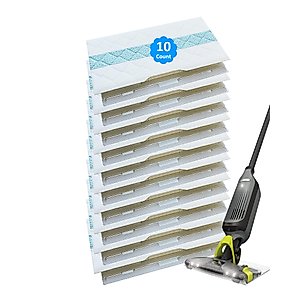 Portek Vac Mop Replacement Pads for Shark VACMOP VM252 VM250 VM200 VM190 VMP30, Upgrade Disposable Vacmop Pad Refills (10 Count, White)