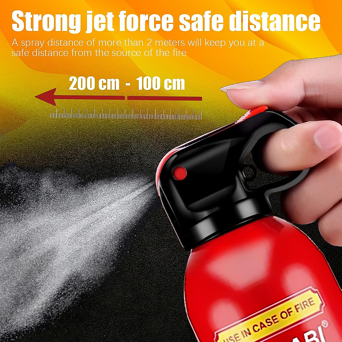 FIOZABI Portable Fire Extinguisher Spray With Bracket Can Prevent Re-Ignition,Best Suitable for The House/Car/Truck/Boat/Kitchen/Home Fire Extinguishers Fire Type A/B/C/K 620ml (4 PACK)