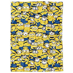 LOGOVISION Minions Blanket, 30"x40" Minion Group Fleece Blanket