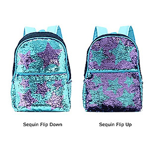 Le Vasty Sequin School Backpack for Girls Boys Kids Cute Kindergarten Elementary Book Bag Bookbag Glitter Sparkly Back Pack One_Size