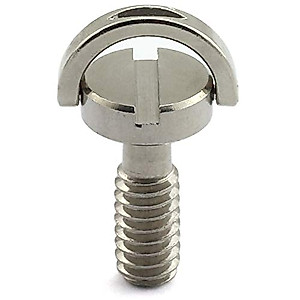 HJ Garden 2pcs 1/4-20 Thread D-Ring Stainless Steel Camera Fixing Screws for Camera Tripod Monopod QR Plate,D Shaft Quick Release Plate Mounting Screw 17mm Length