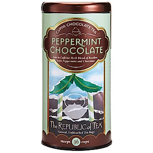 The Republic of Tea Peppermint Cuppa Chocolate Tea, 36 Tea Bags, Rooibos Tea Dessert Blend