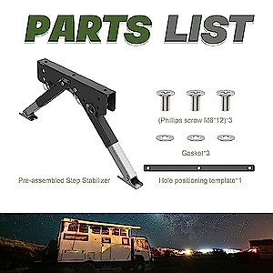Marudina RV Step Stabilizer Kit for Travel Trailers and Motorhomes, RV Accessories for Outside, Height Ranges from 2.8" to 11.4", Stow Away Without Removing