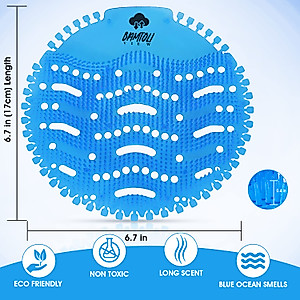 BAMTOLI VIEW - Urinal Screen Deodorizer, 10 pack, Urinal Cakes, Anti-Splash Urinal Screens for Toilet Odor Protection, 30-Day Use, Fits Most Urinals at Restaurants Offices Schools, Blue Ocean Scent