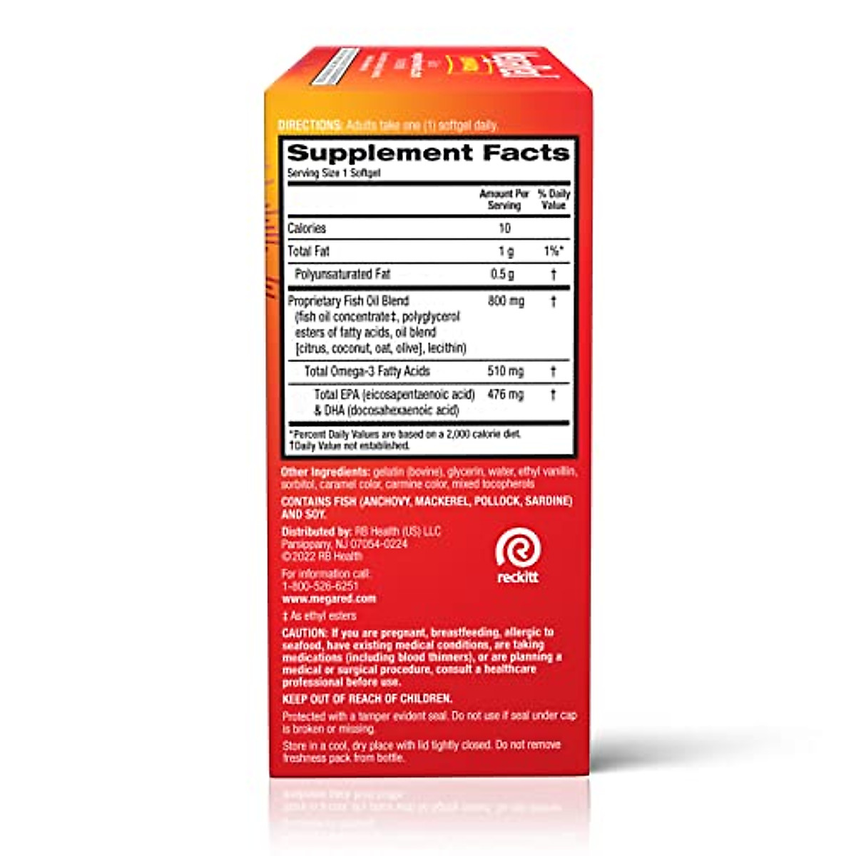 MegaRed Omega 3 Fish Oil Supplement 800mg (per Serving), Advanced 6X Absorption EPA & DHA Omega 3 Fatty Acid Softgels (80cnt Box), Phopholipids, Supports Brain Eye Joint & Heart Health
