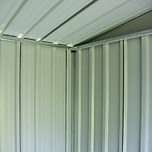 6x8 FT Outdoor Storage Shed, Garden Tool Storage Shed with Sloping Roof and Double Lockable Door, Outdoor Shed for Garden Backyard Patio Lawn