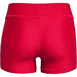 Under Armour Womens HeatGear Armour Mid Rise Shorty , Red (600)/Black , X-Large