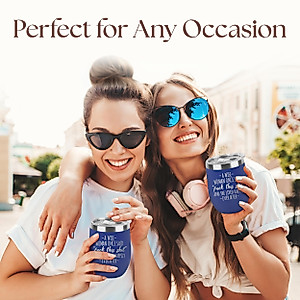 shop4ever A Wise Woman Once Said F This And She Lived Happily Ever After Engraved Insulated Stainless Steel Wine Tumbler with Lid 12 oz.Funny Divorce Retirement Feminist Gift (Royal Blue)