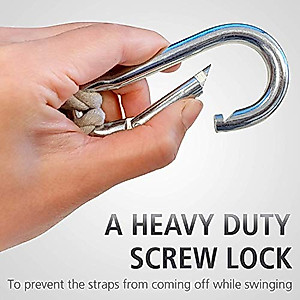 2 Tree Swing Hanging Straps Hammock Rope 13 FT Each with Heavy Duty Carabiner Hooks Kit for Camping or Tire Playground Accessories - Safer Extension Conversion/Easy Setup Indoor Outdoor