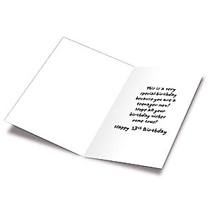 Happy 13th Birthday Card | Made in America | Eco-Friendly | Thick Card Stock with Premium Envelope 5in x 7.75in | Packaged in Protective Mailer | Prime Greetings