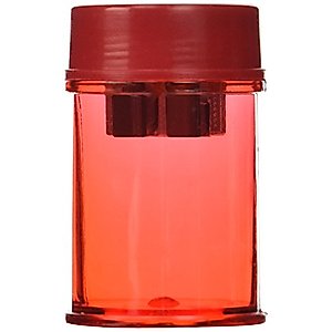 Officemate Crayon Metal Cutter Manual Pencil Sharpener, Translucent Red